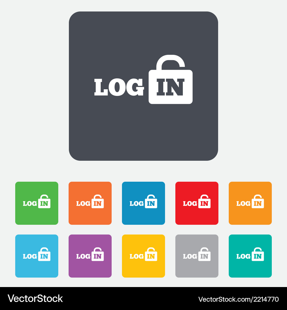 Login sign icon in symbol lock Royalty Free Vector Image