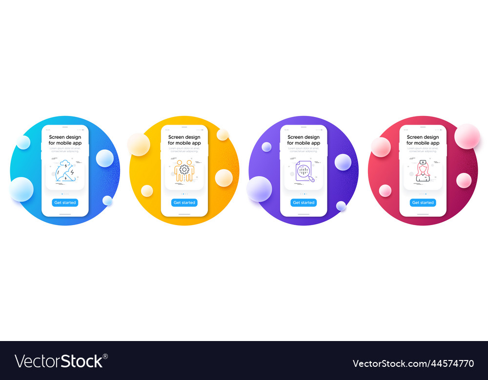 Minimal set of analytics chart employees teamwork Vector Image