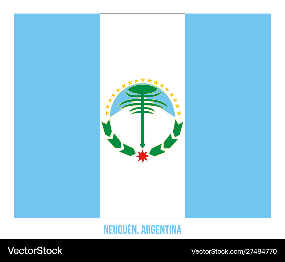 Neuquen flag on white background flag Royalty Free Vector