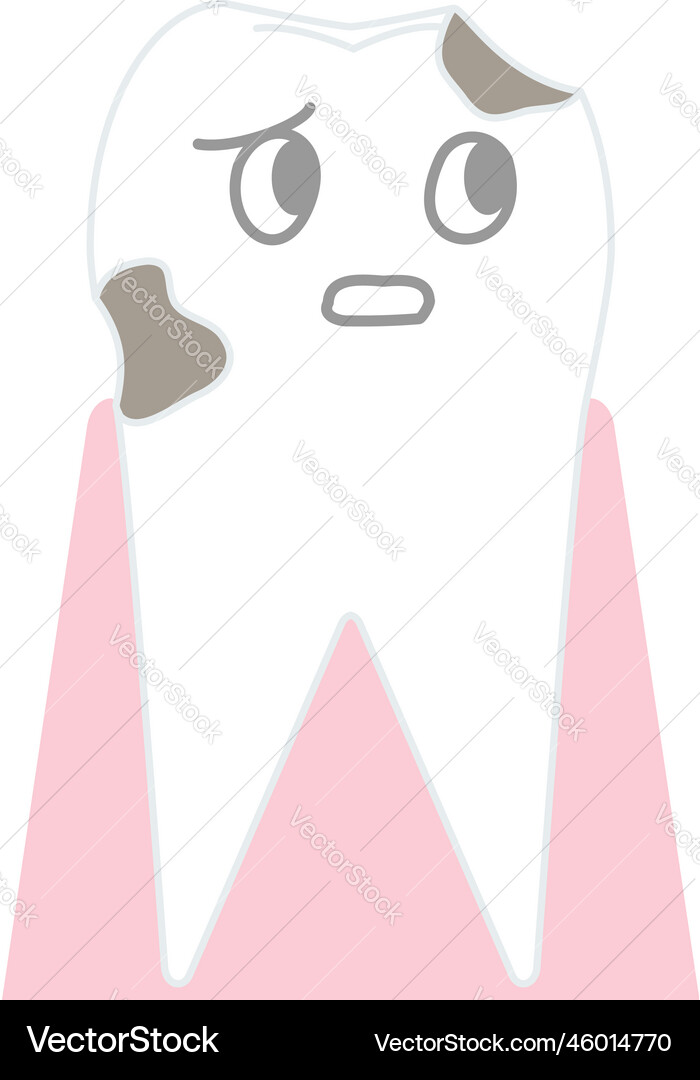 Progress of caries caries reach dentin Royalty Free Vector