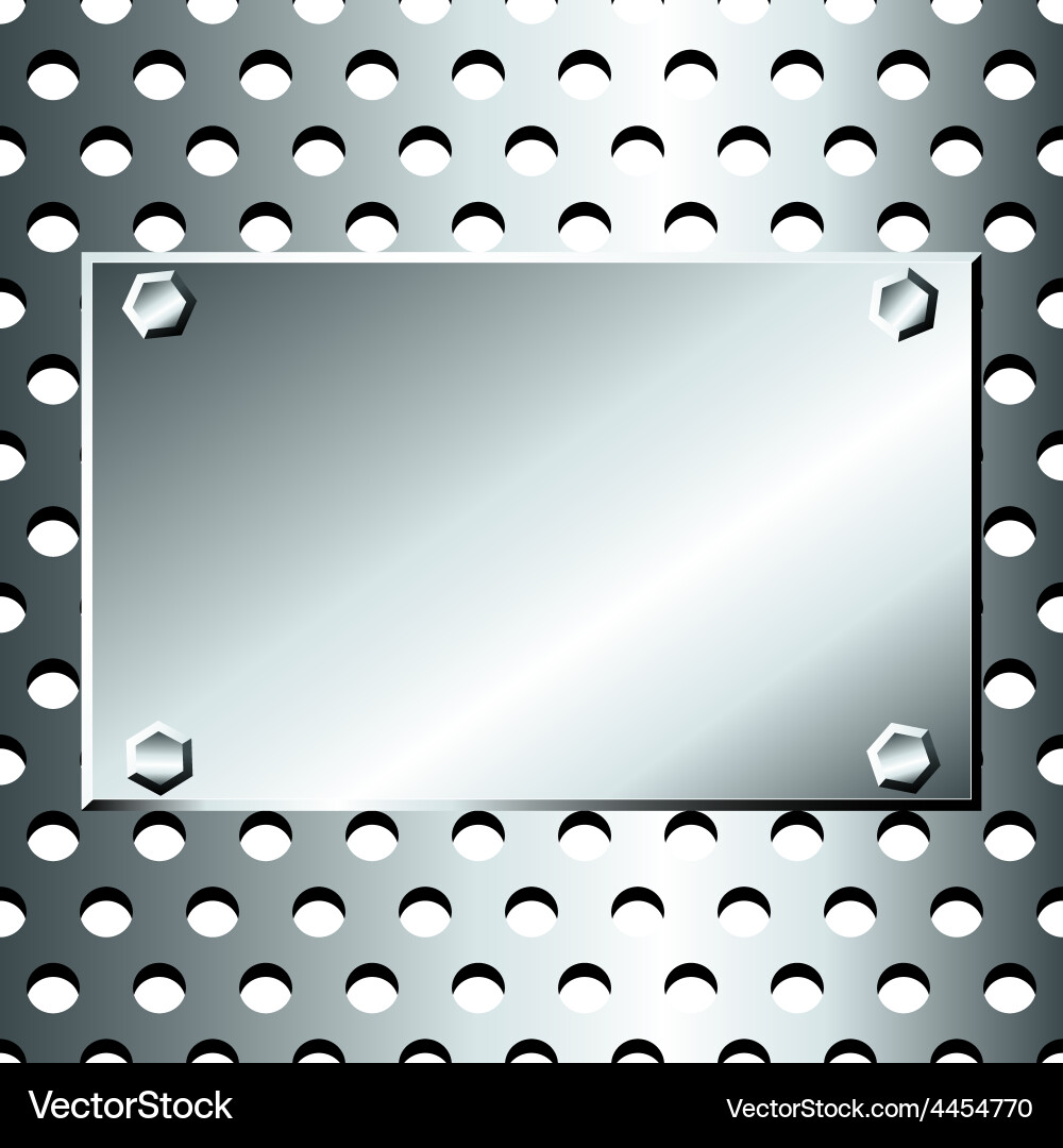 Seamless stainless grid with bolted plate Vector Image