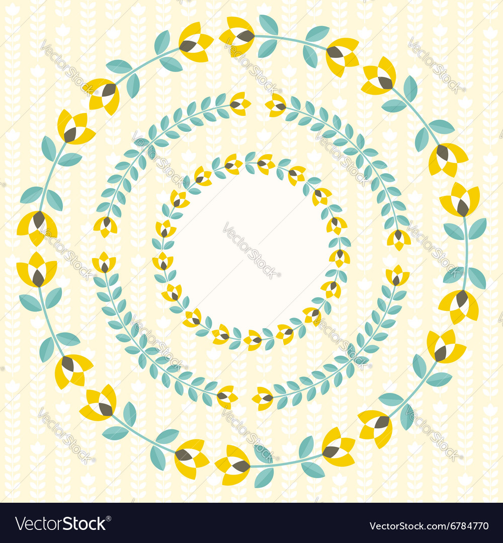 Set design elements - round floral frames Vector Image