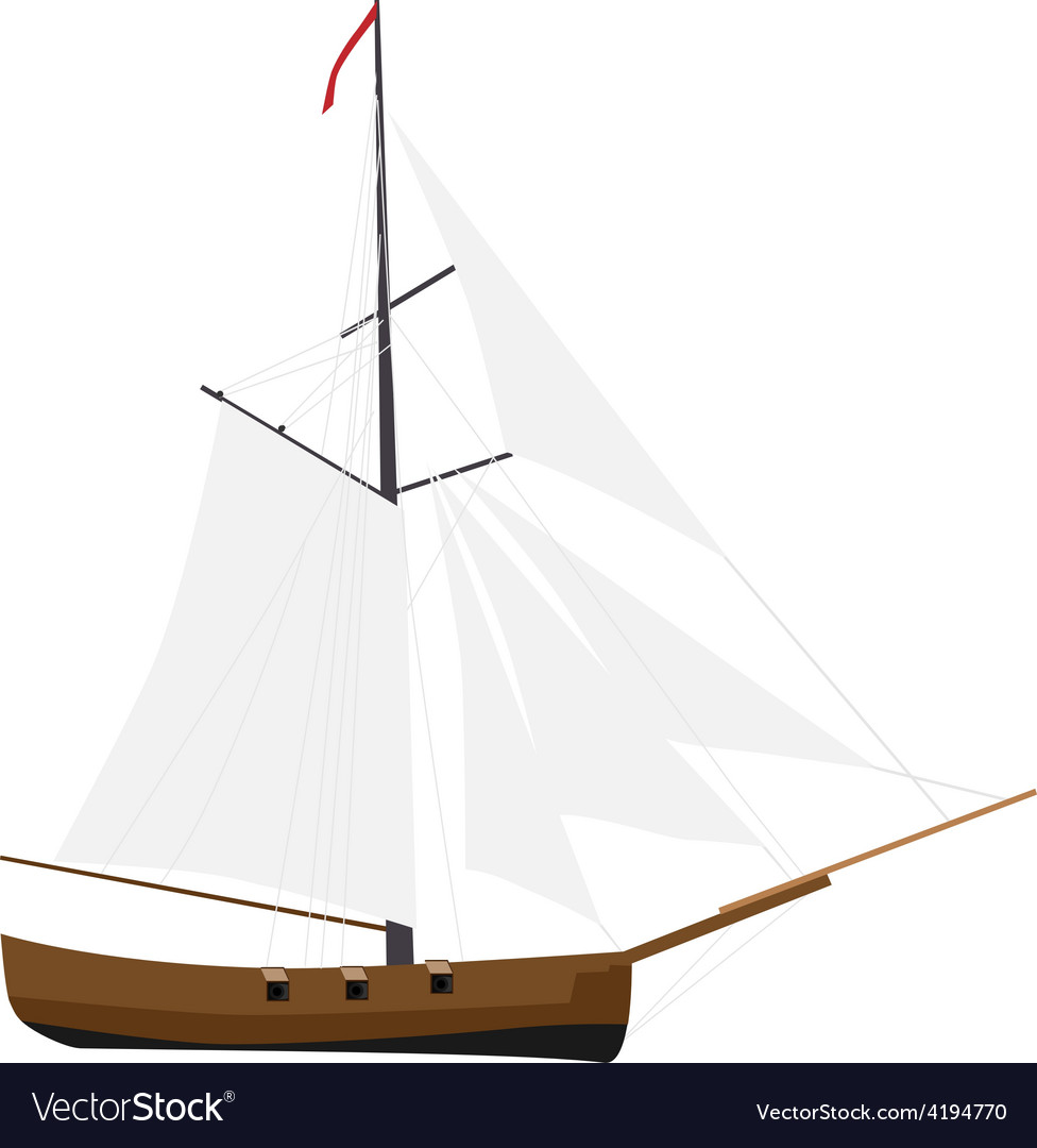 Sloop ship Royalty Free Vector Image - VectorStock