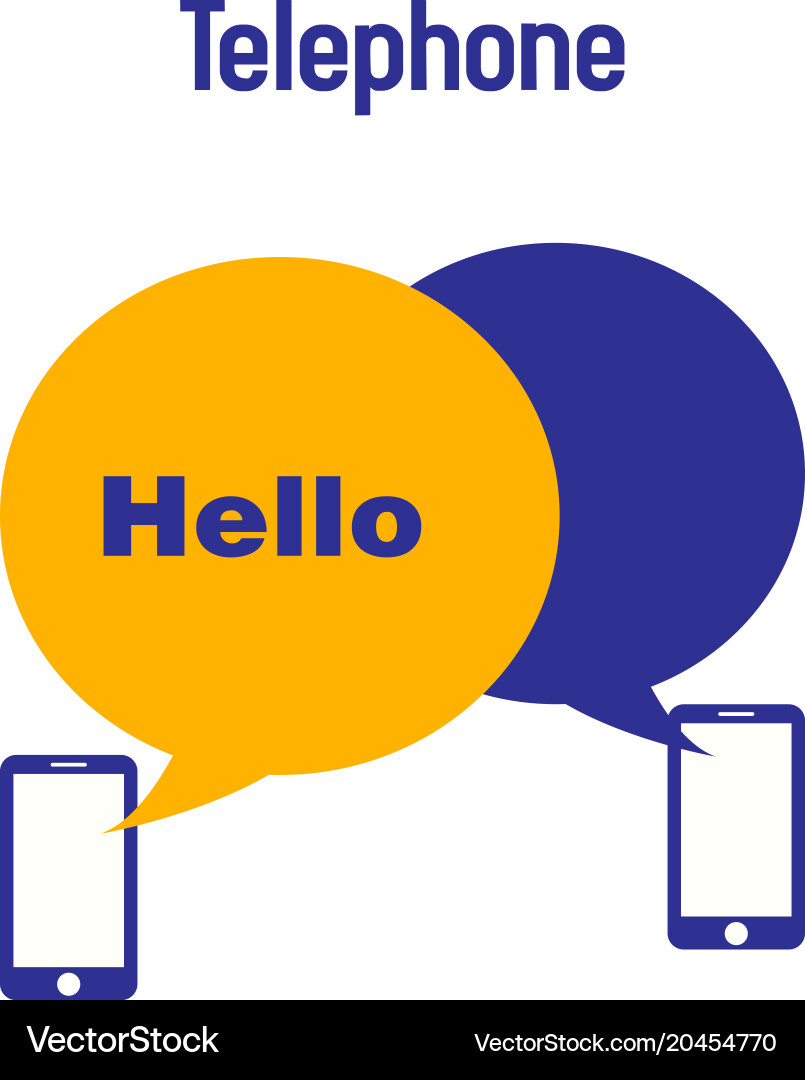Telephone hello phone receiver white background ve