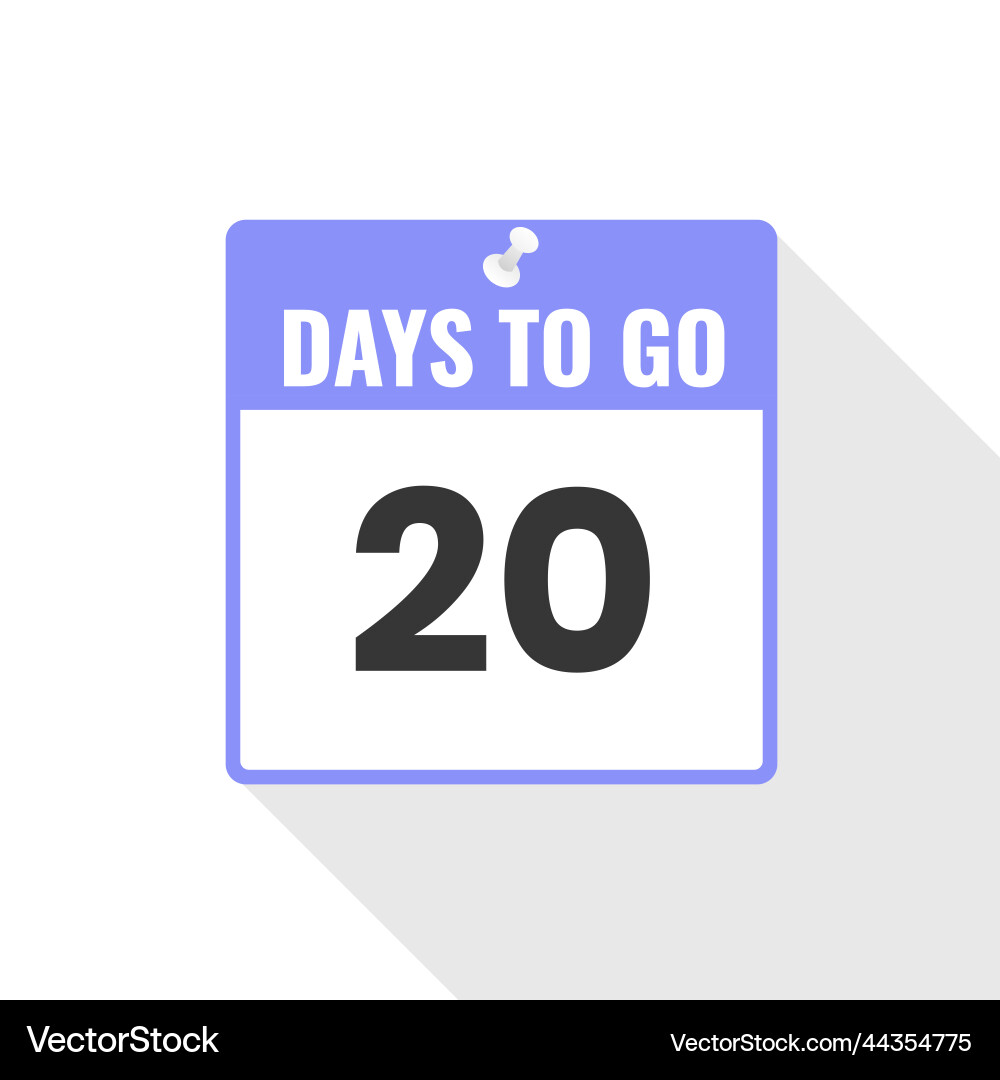 20 days left countdown sales icon days left Vector Image