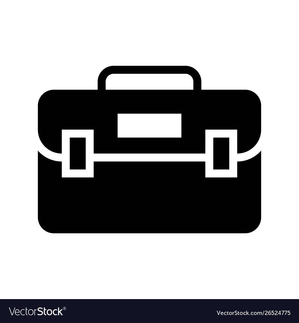 Briefcase baggage solid style icon Royalty Free Vector Image