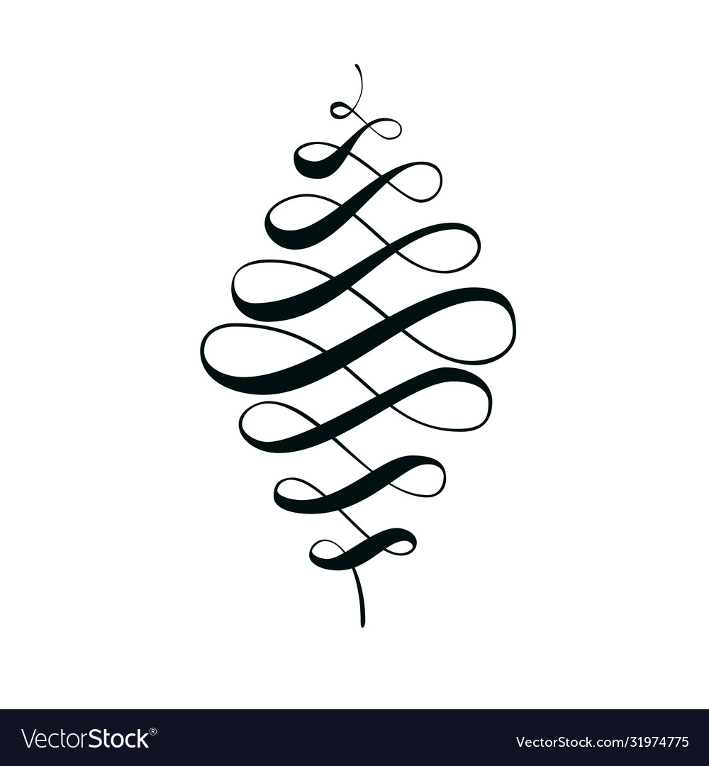 Calligraphic swirl design element and page Vector Image Calligraphic swirl design element and page Vector Image