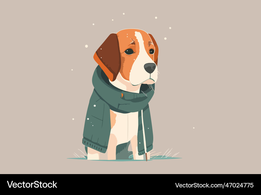 Dog winter Royalty Free Vector Image - VectorStock