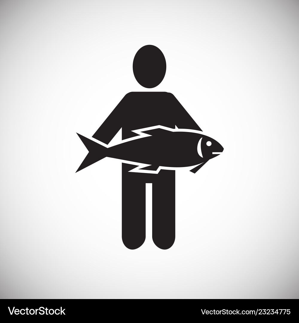Fisherman icon on white background for graphic Vector Image
