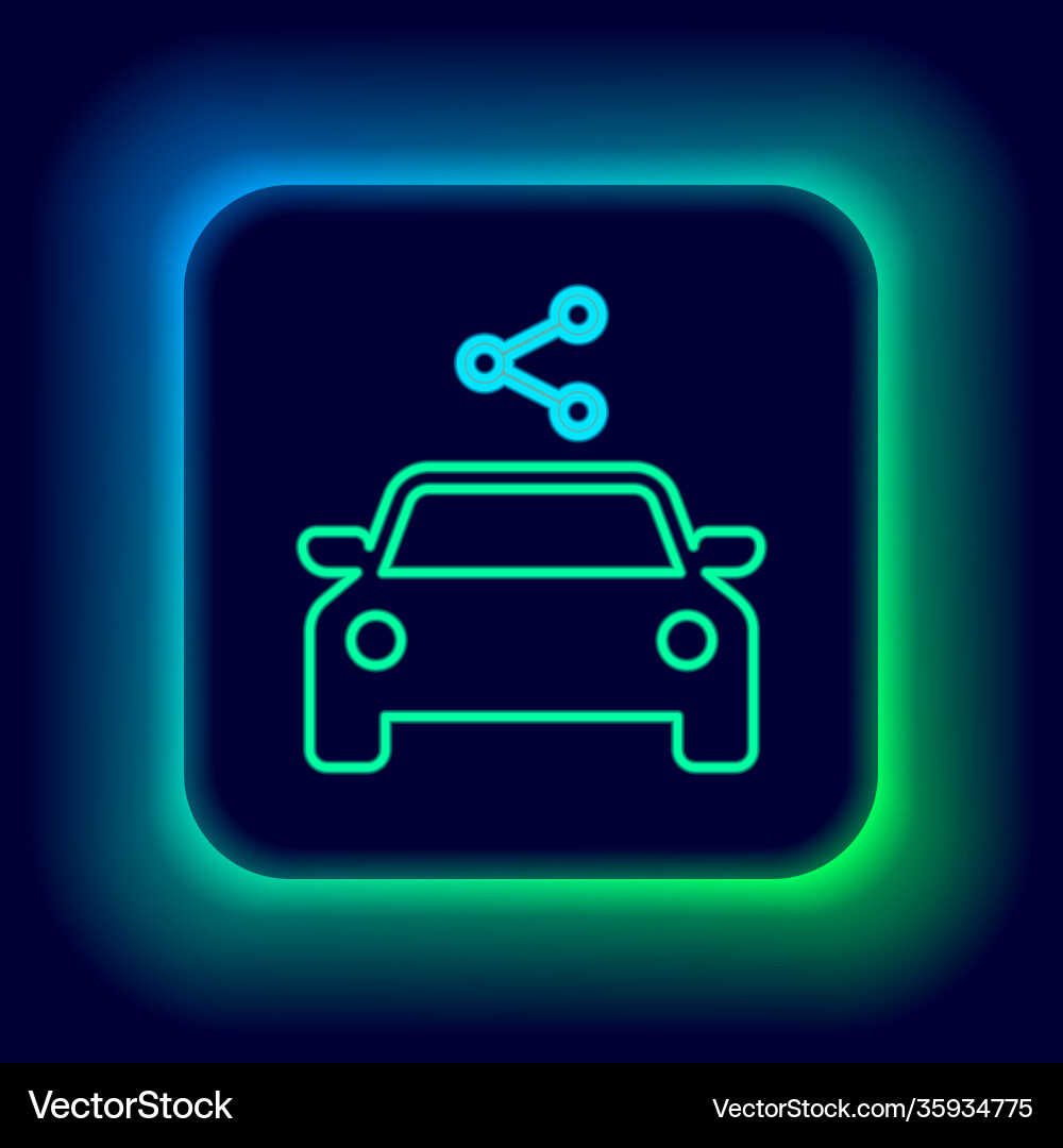 Glowing neon line car sharing icon isolated Vector Image