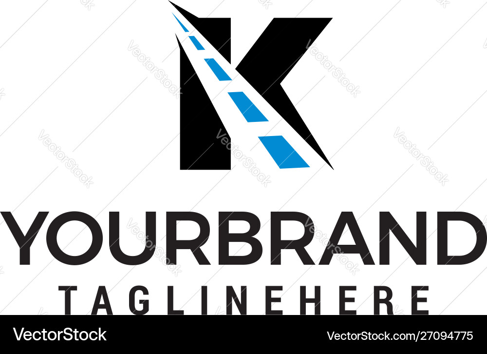 K letter road way logo creative design template Vector Image