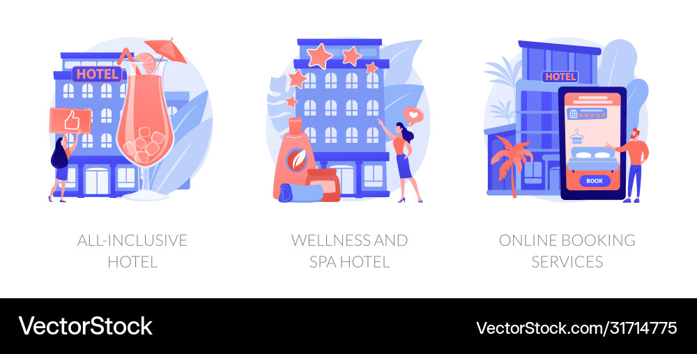 Luxury hotels abstract metaphors Royalty Free Vector Image
