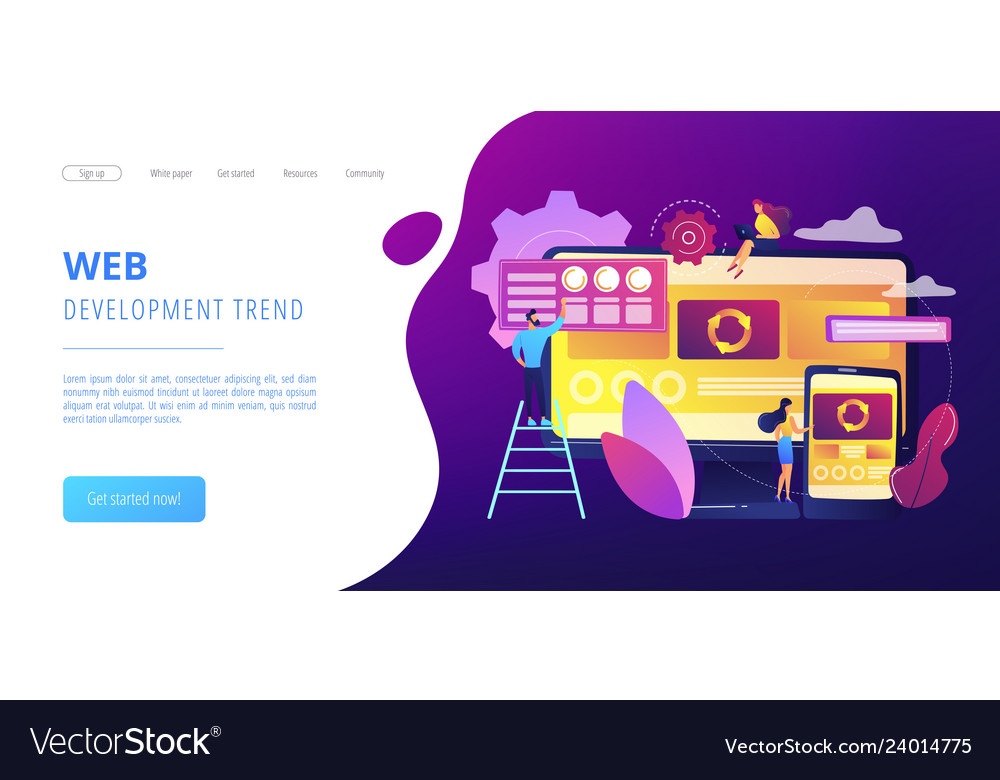 Single page application concept landing page Vector Image