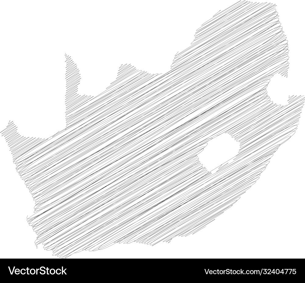 South africa - solid black silhouette map Vector Image