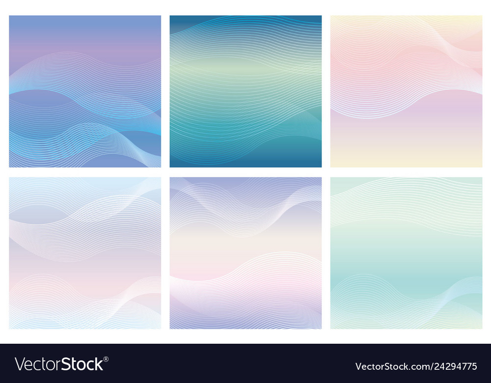 Square background set with wavy patterns Vector Image