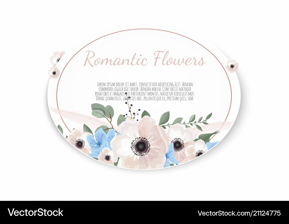Vintage label with flowers frame border copy Vector Image