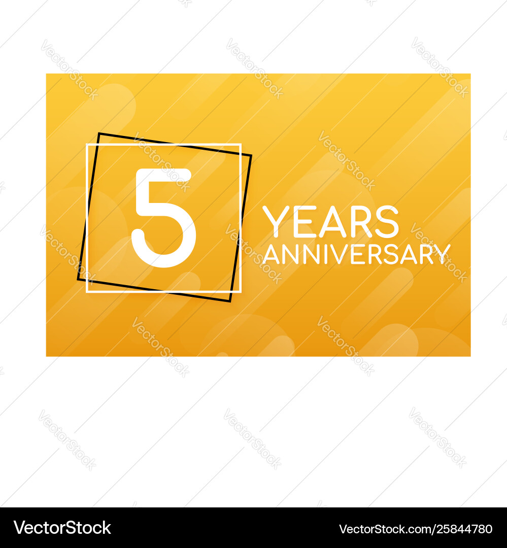 5 years anniversary emblem anniversary icon Vector Image