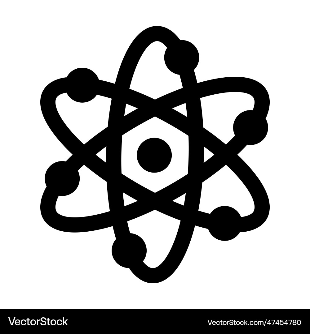 Atom glyph icon for personal and commercial use Vector Image