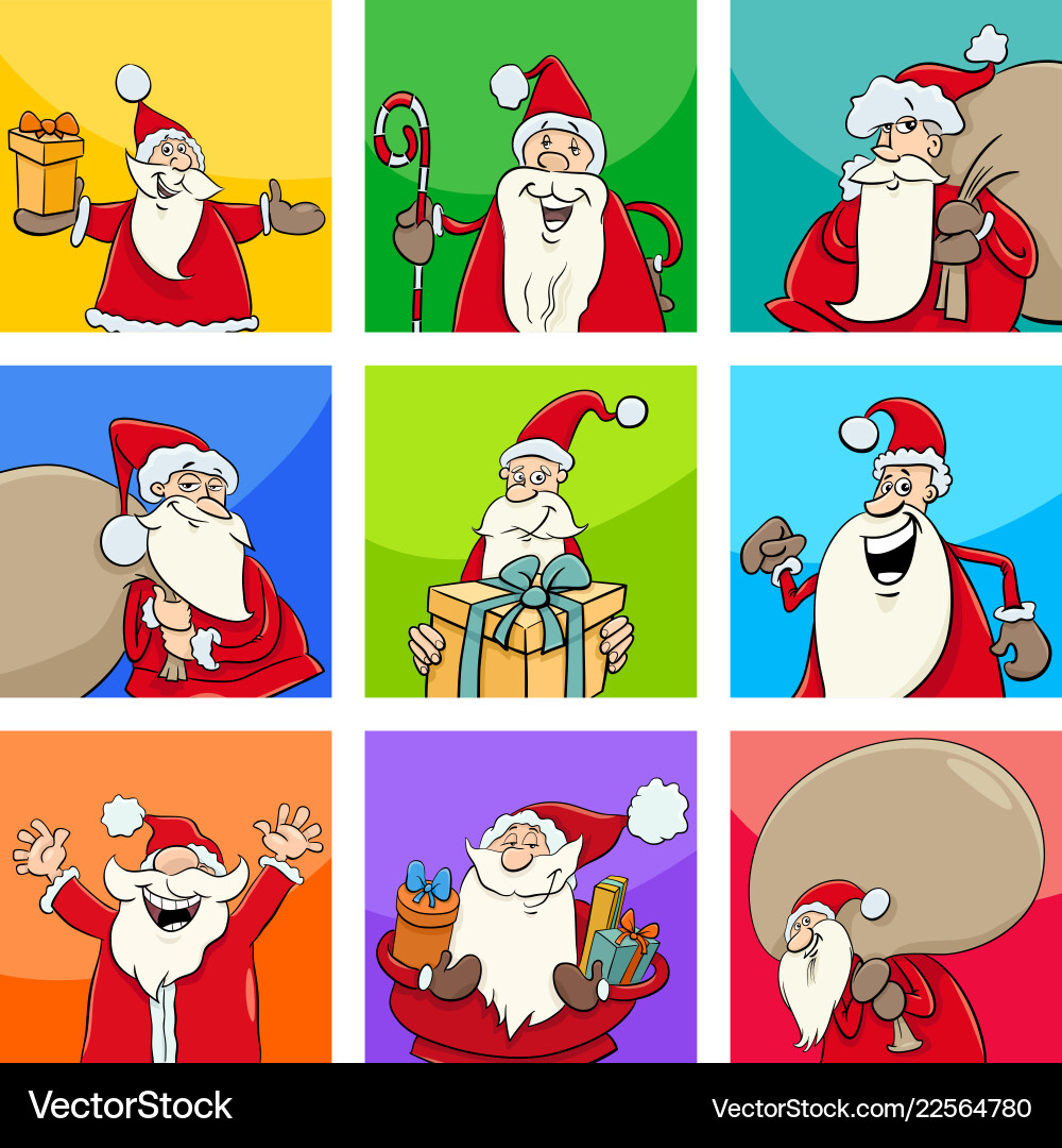 Christmas design with santa characters Royalty Free Vector