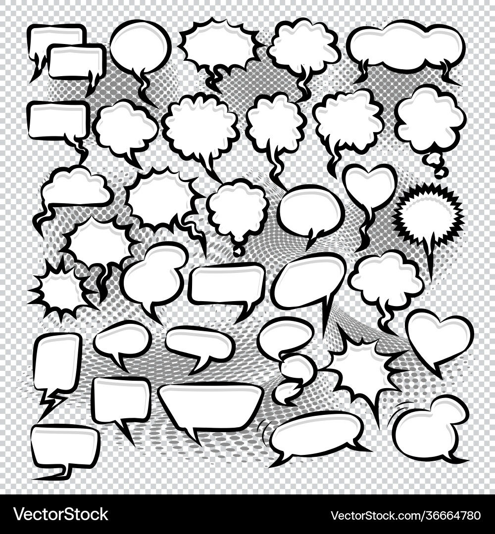 Comic bubble speech balloons speech cartoon Vector Image