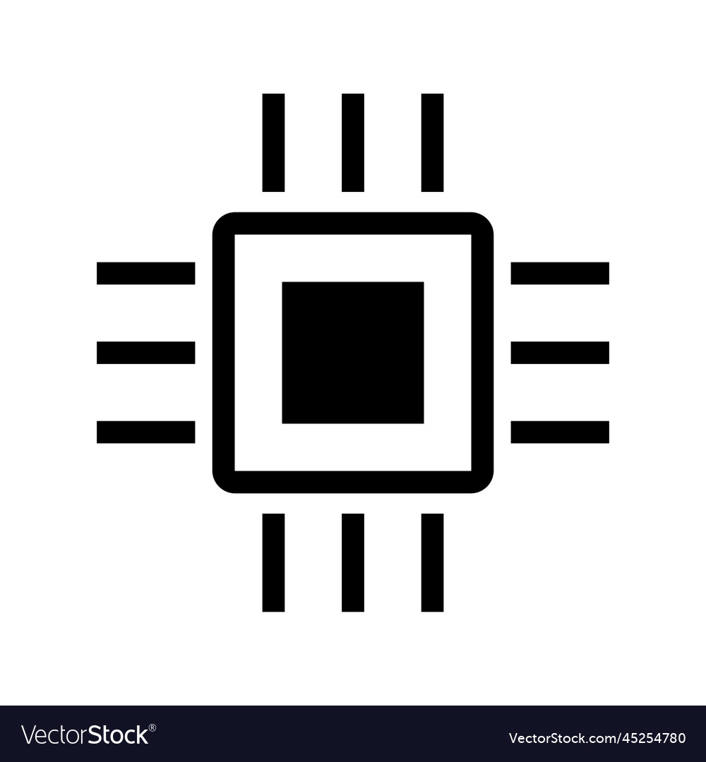 Cpu icon or computer part Royalty Free Vector Image
