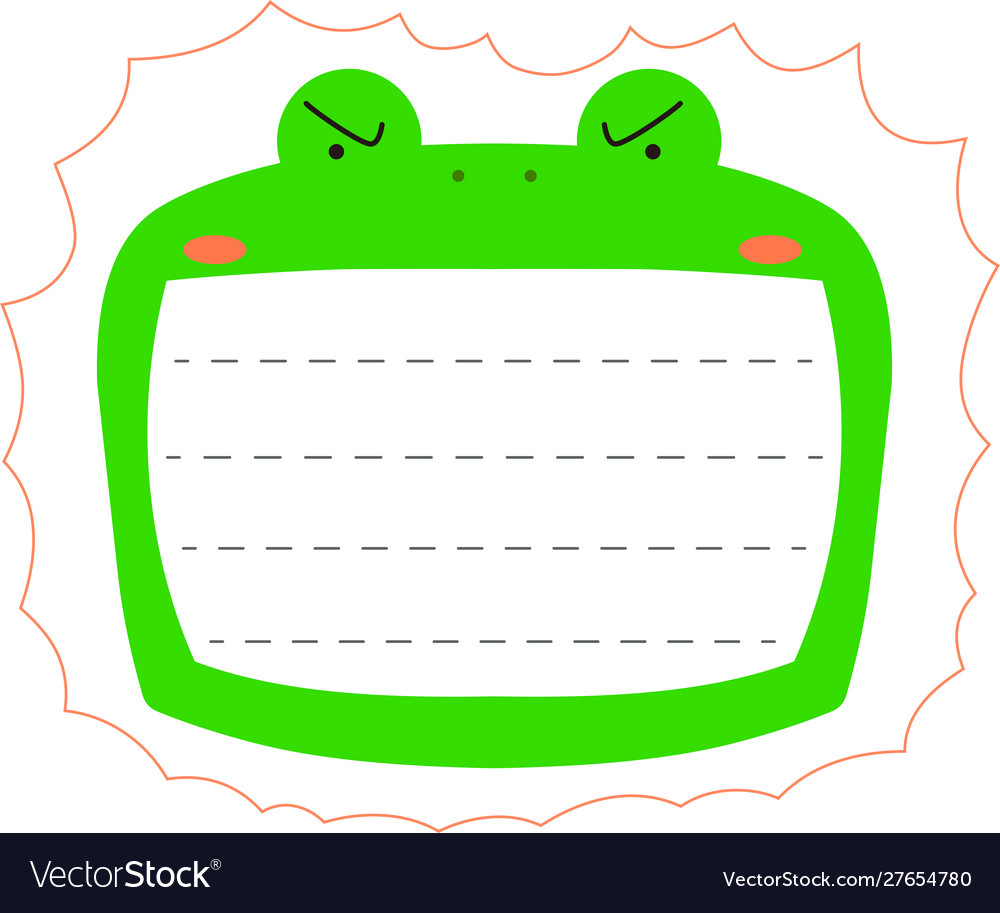 Cute frog noteboard Royalty Free Vector Image - VectorStock