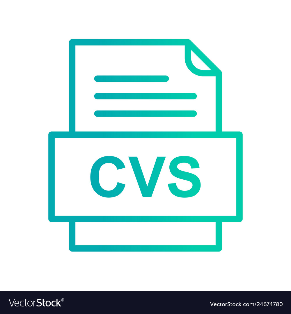 Cvs file document icon Royalty Free Vector Image