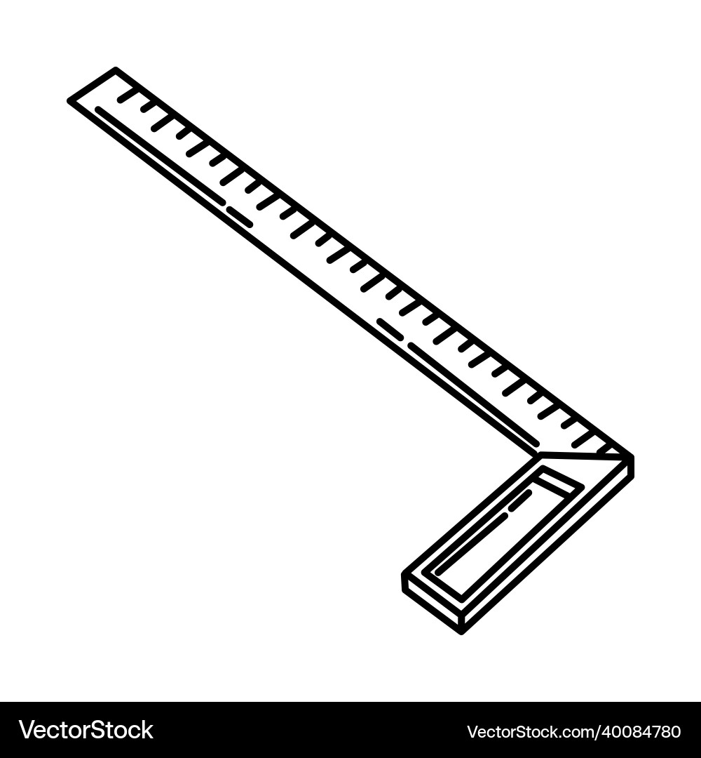 Elbow ruler icon doodle hand drawn or outline Vector Image