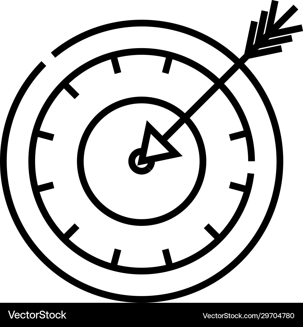 Goal line icon concept sign outline Royalty Free Vector