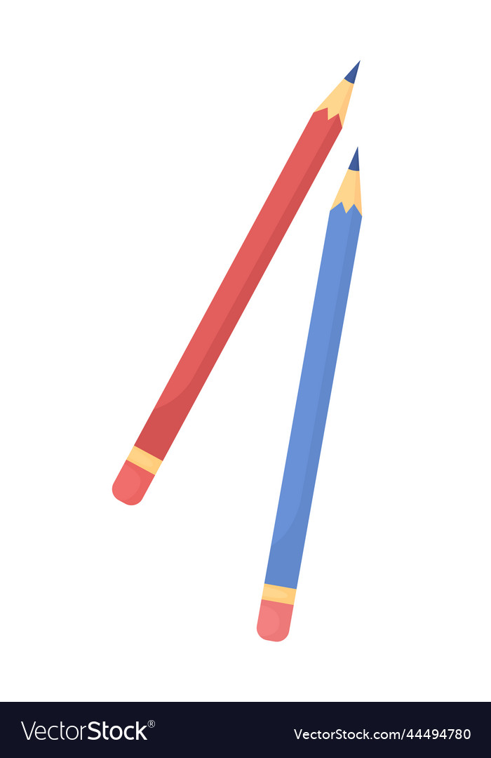 Graphite pencils semi flat color object Royalty Free Vector