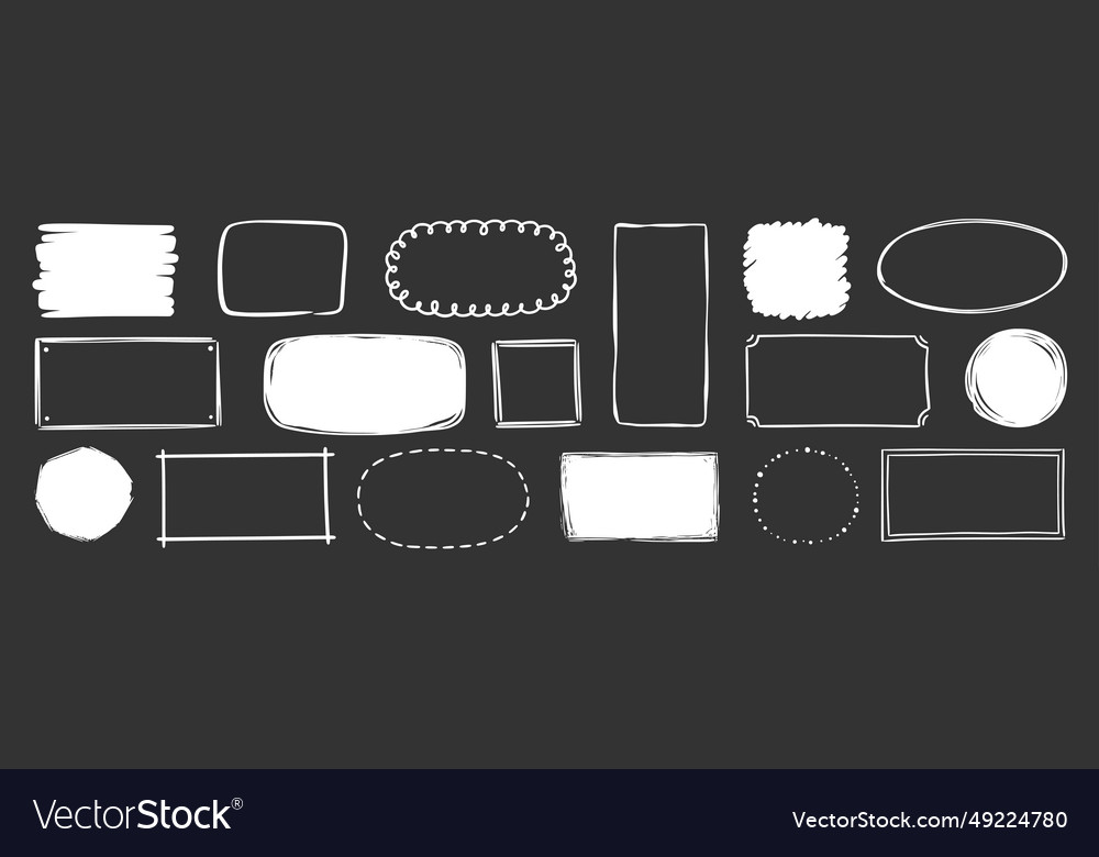 Hand drawn doodle frame on chalkboard background Vector Image