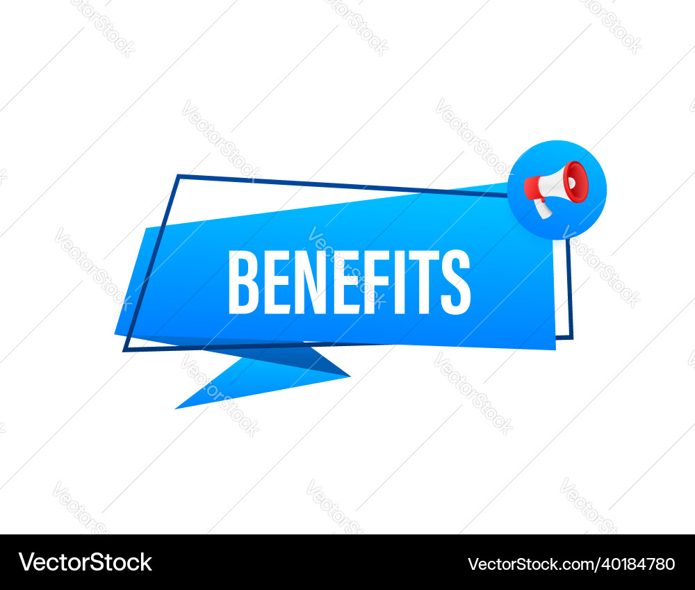 Hand holding megaphone with benefits megaphone Vector Image
