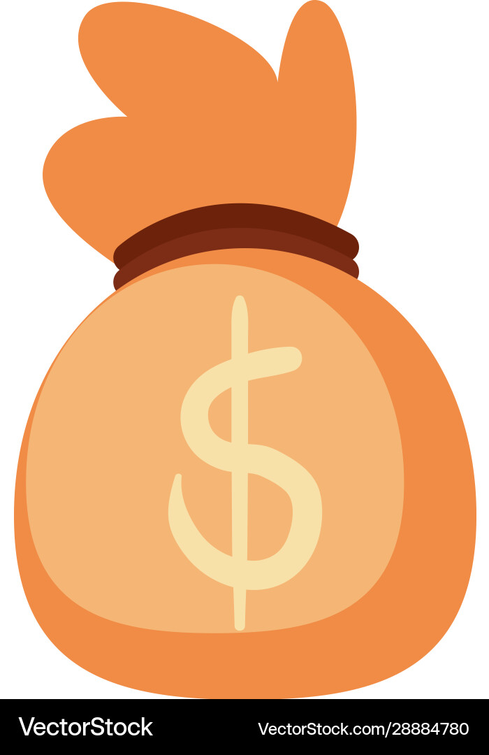 Isolated money dollar bag design Royalty Free Vector Image