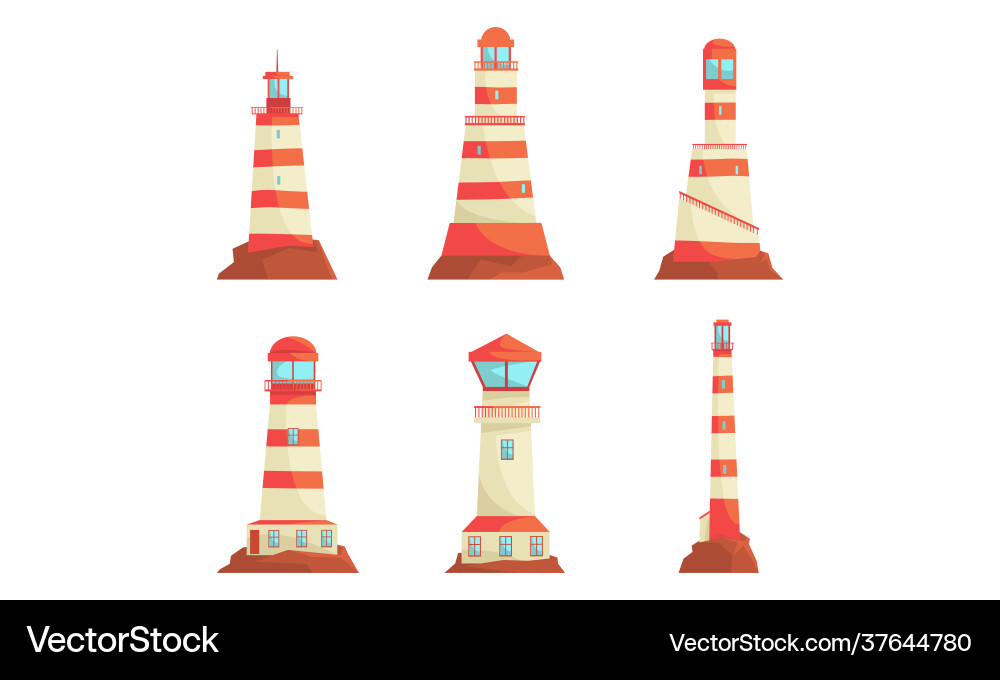 Lighthouse tower serving as navigational aid Vector Image