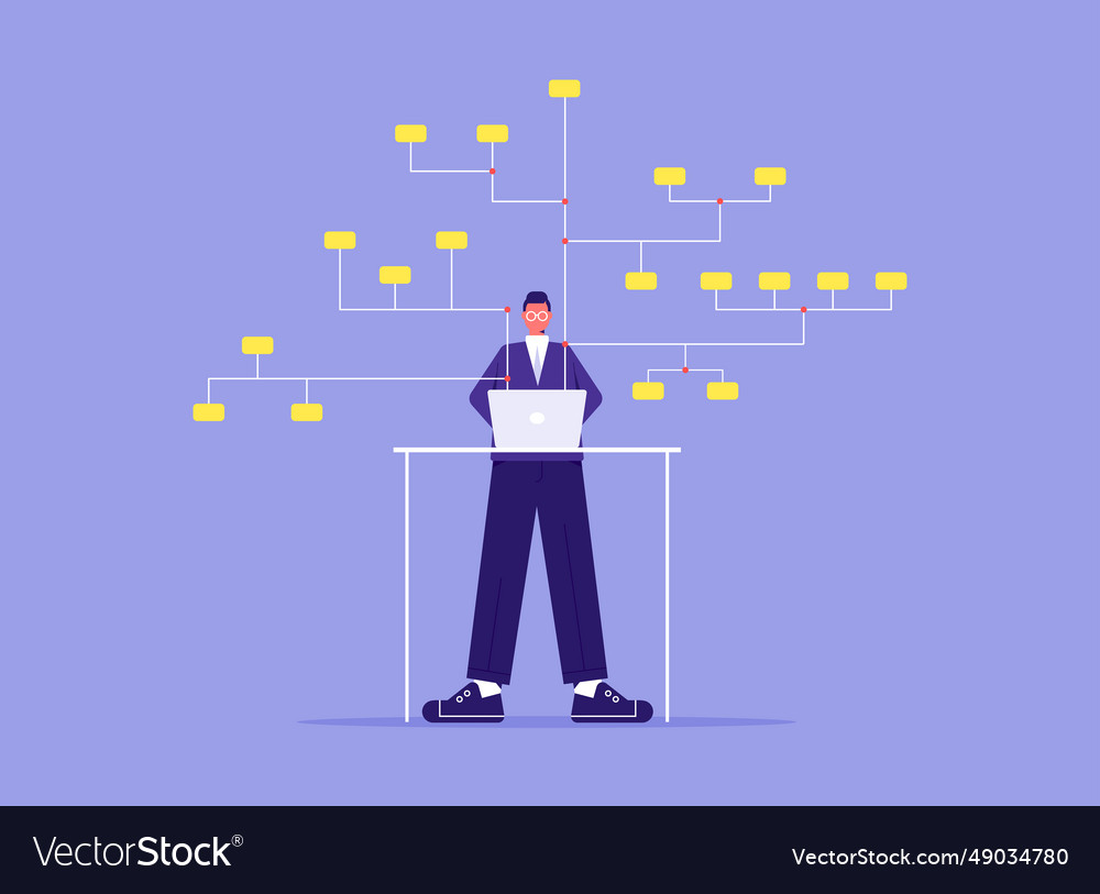 Organizing structure of database concept Vector Image