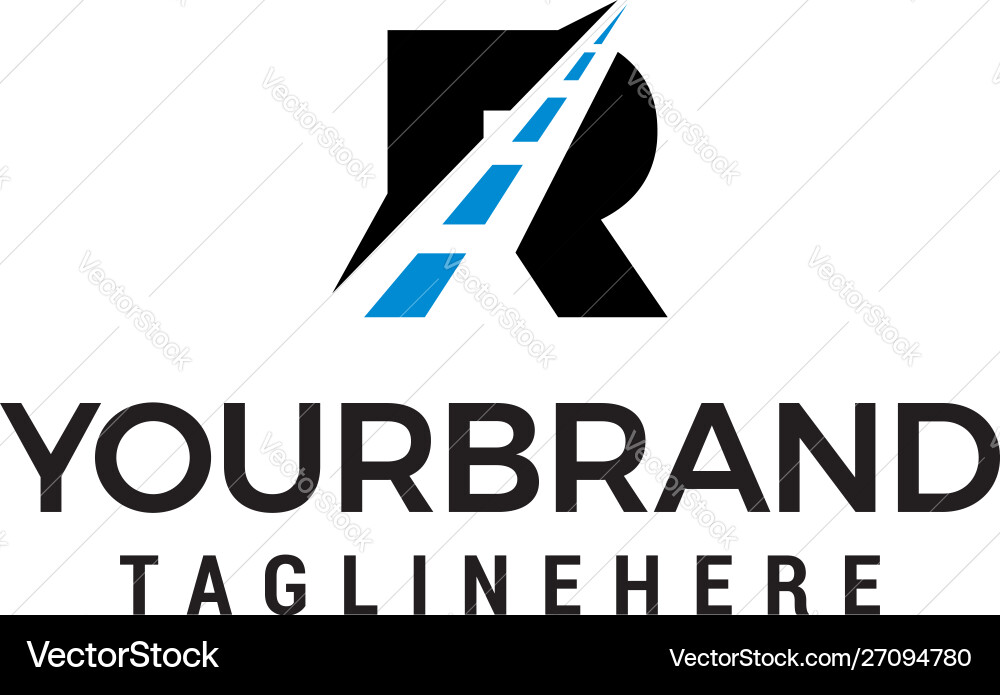R letter road way logo creative design template Vector Image