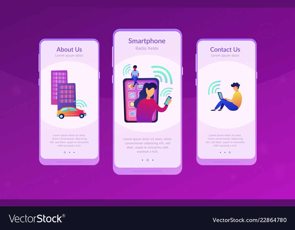 Radio fields influence app interface template Vector Image