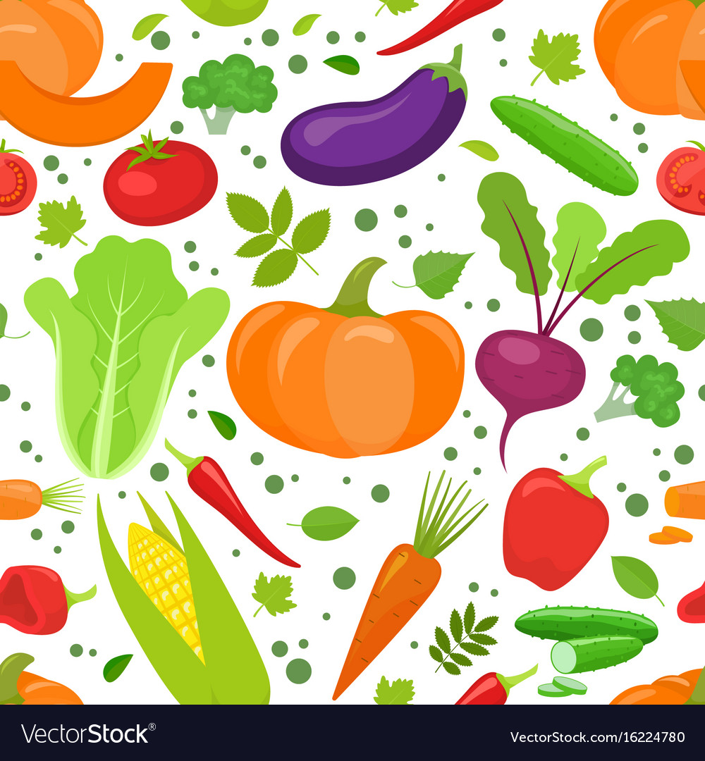 Seamless vegetable pattern Royalty Free Vector Image