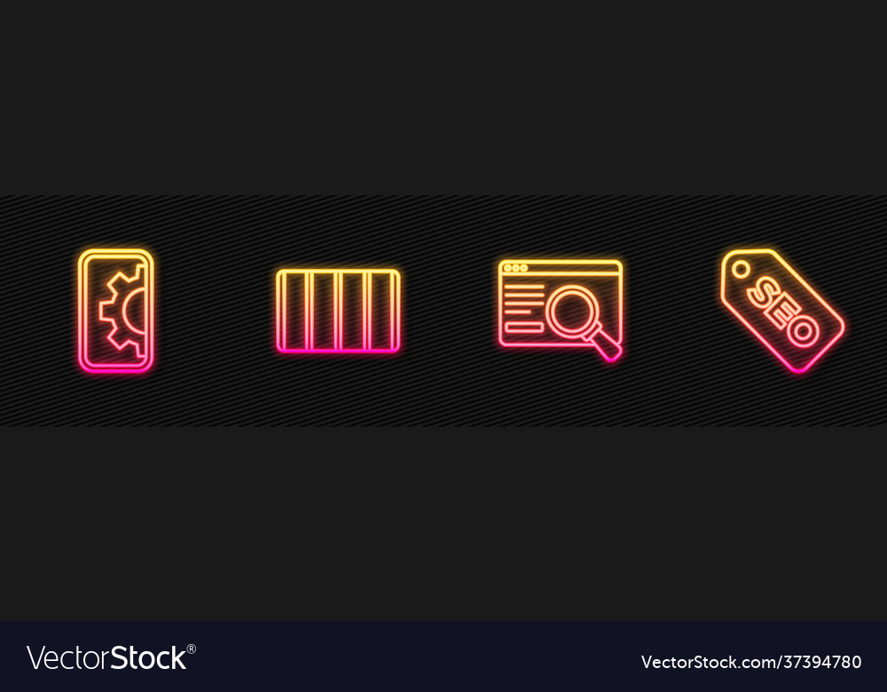 Set line ui or ux design web development color Vector Image