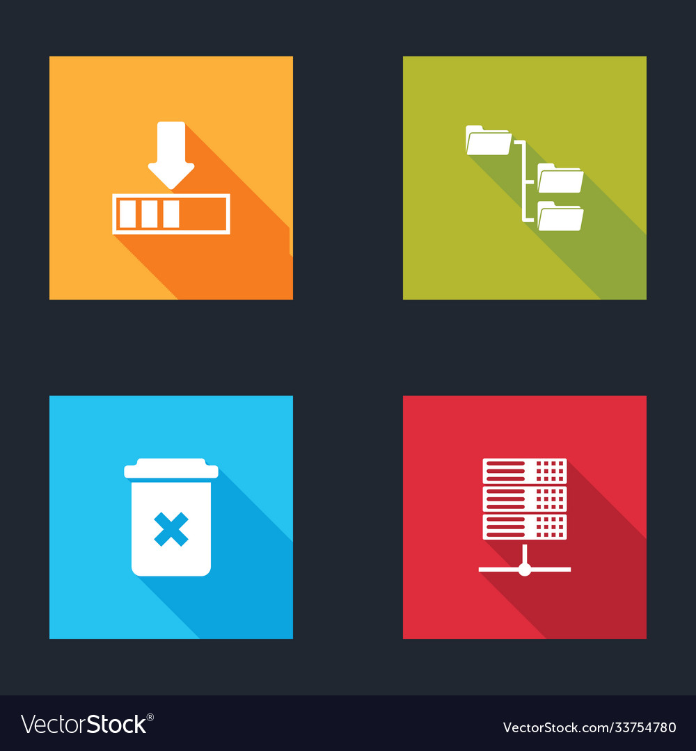 Set loading folder tree trash can and server Vector Image