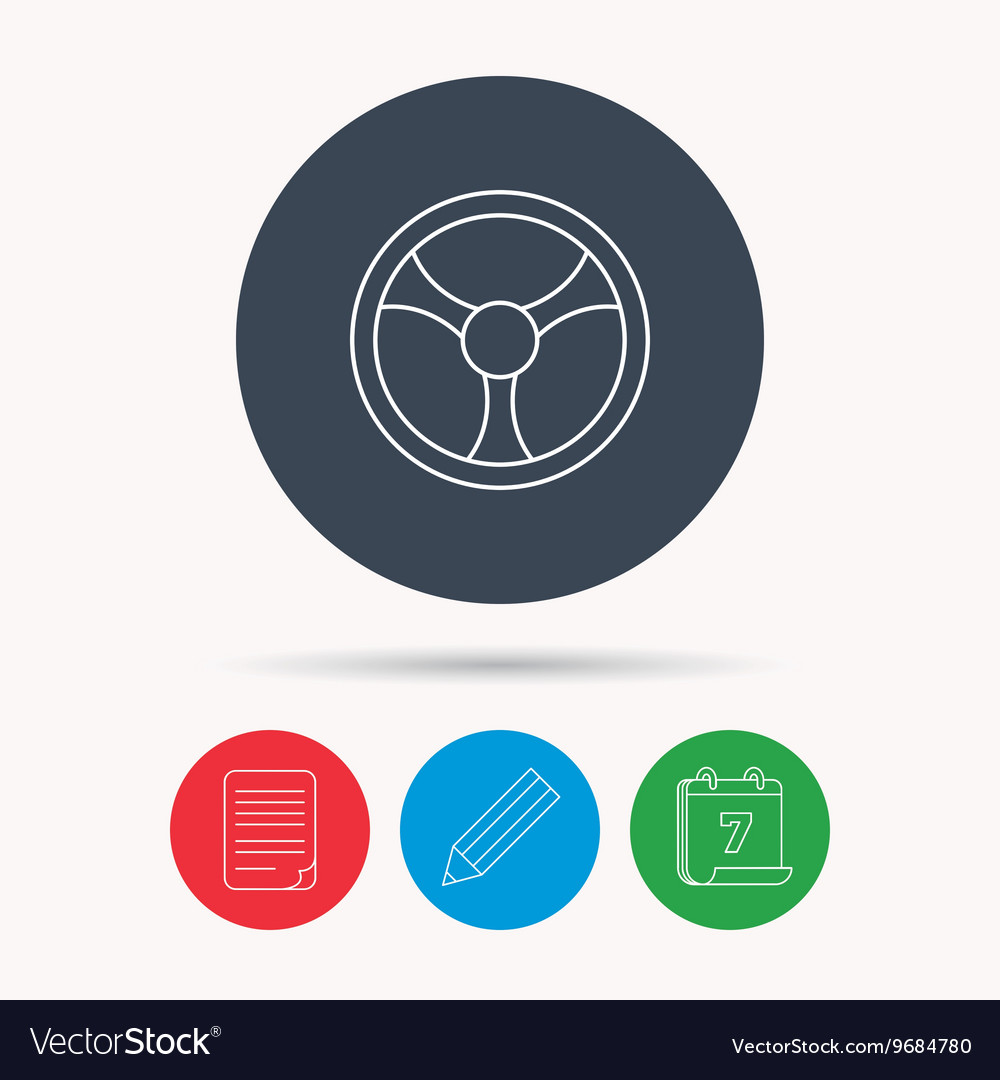 Steering wheel icon Car drive control sign Vector Image