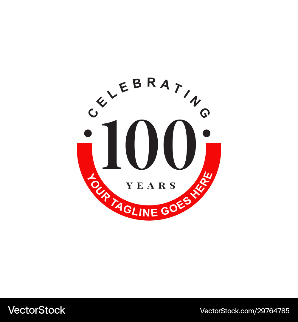 100th year celebrating anniversary emblem logo Vector Image