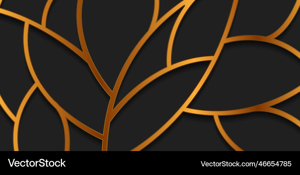 Black corporate background with golden wavy Vector Image