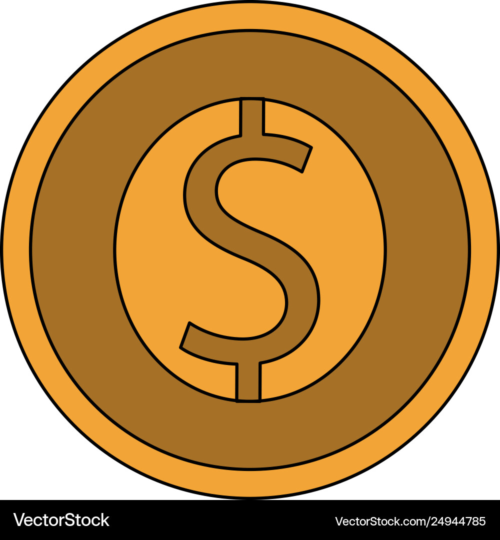 Coin money symbol Royalty Free Vector Image - VectorStock