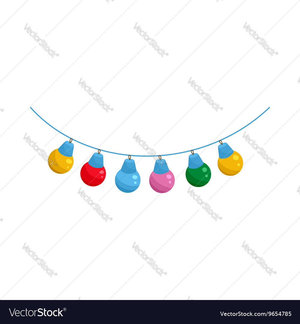 Color light bulbs icon cartoon style Royalty Free Vector