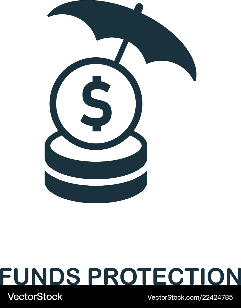 Funds protection icon monochrome style design Vector Image