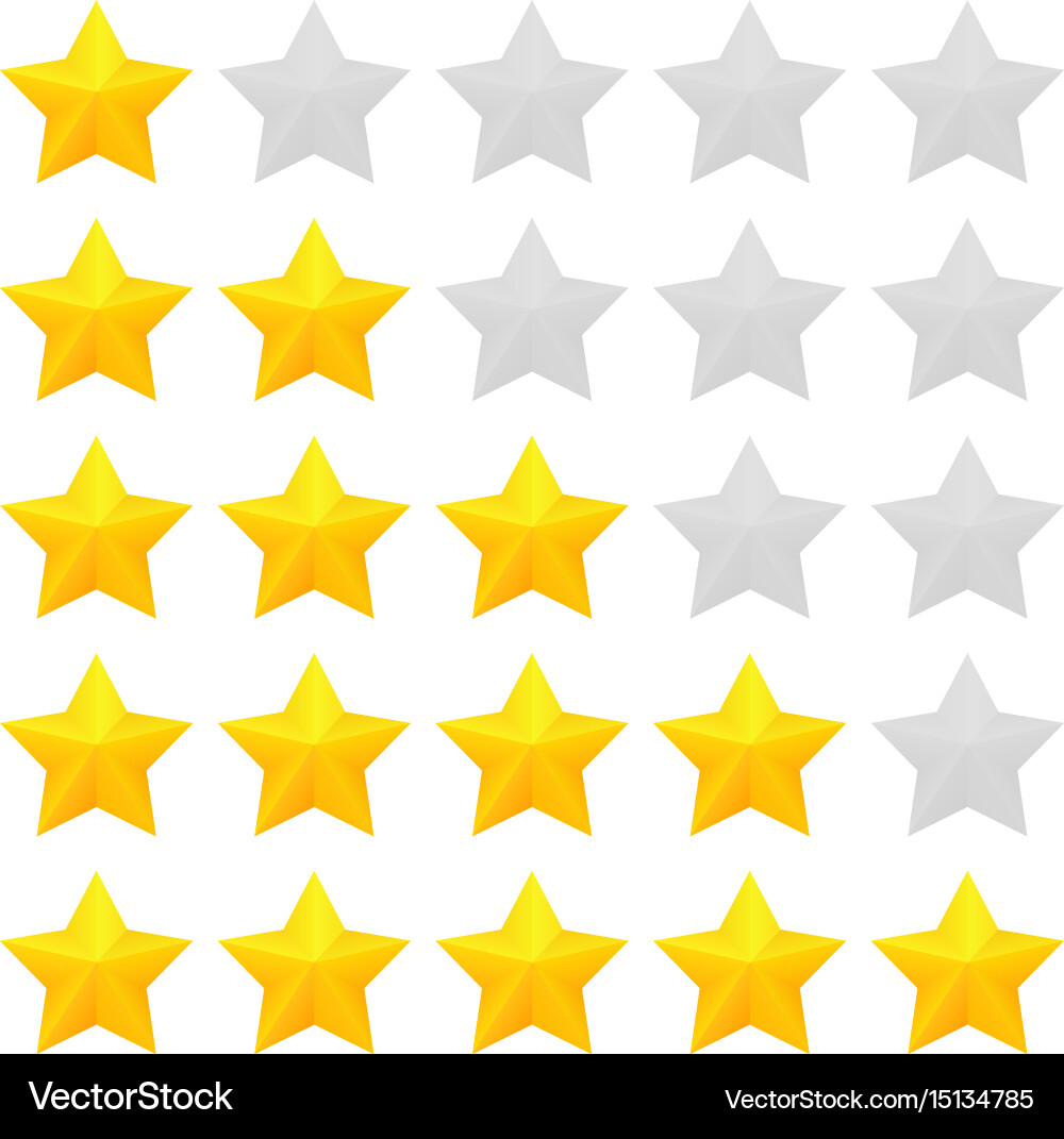 Golden stars rating Royalty Free Vector Image - VectorStock