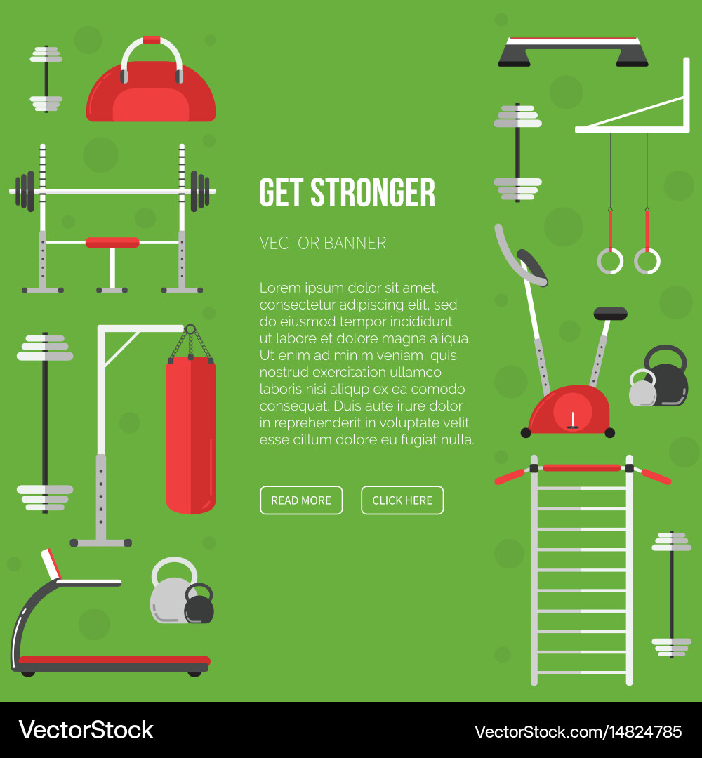 Gym training bodybuilding healthy banners Vector Image