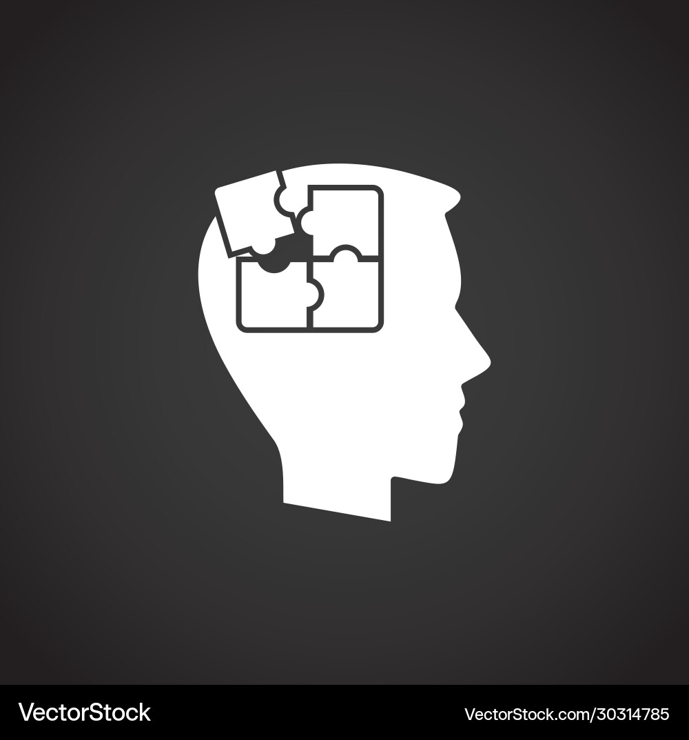 Human brain related icon on background for graphic