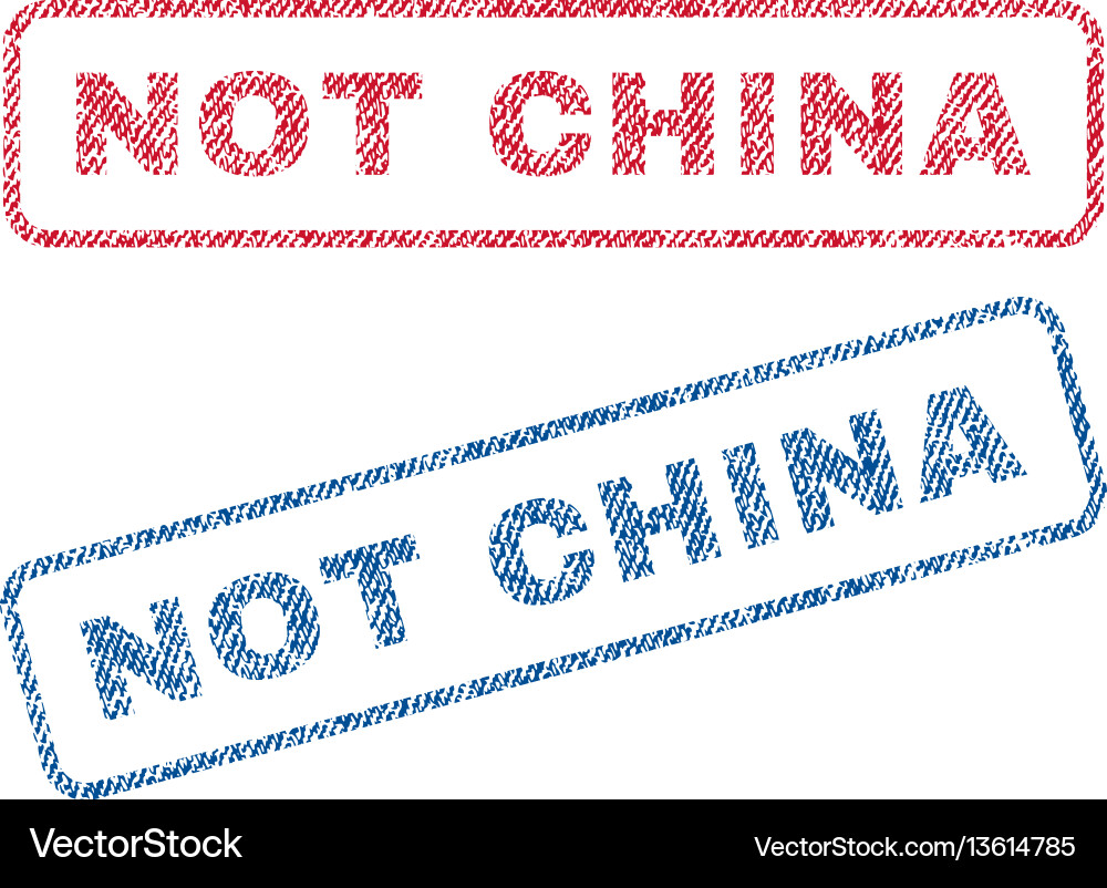 Not china textile stamps Royalty Free Vector Image